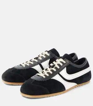 Dries Van Noten Leather And Suede Sneakers - Black