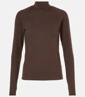 Varley Always Warm Jersey Turtleneck Top - Brown