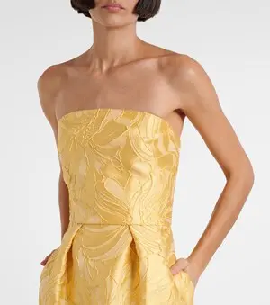 Monique Lhuillier Floral Jacquard Cocktail Dress