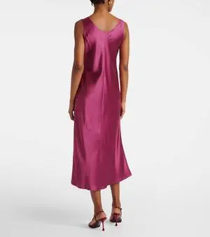 Max Mara Banjo Silk Satin Midi Dress - Pink