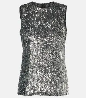 Dolce & Gabbana Dolce&Gabbana Sequined Top Silver