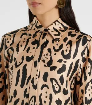 Sportmax Armony Leopard-print Silk Shirt