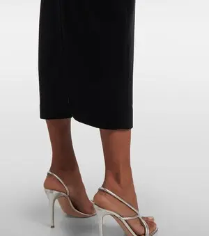 Alex Perry Velvet Sheer Neck Midi Dress