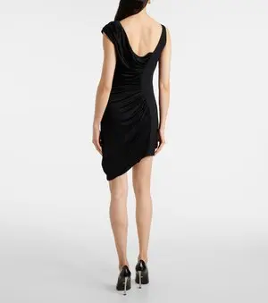 Versace Medusa '95 Draped Jersey Minidress - Black