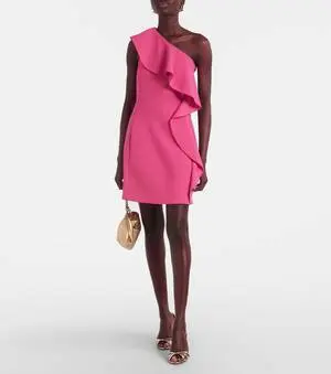 Max Mara Giacomo Ruffled Sable Minidress - Pink