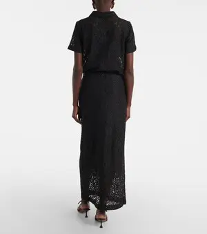Proenza Schouler Floral Lace Maxi Skirt - Black