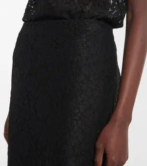 Proenza Schouler Floral Lace Maxi Skirt - Black