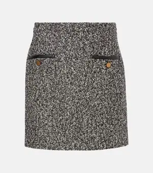 Max Mara Cosa Wool-blend Tweed Miniskirt - Black