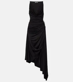 David Koma Asymmetric Crystal-embellished Gown - Black