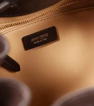 JIMMY CHOO Bon Bon Small Suede Bucket Bag - Brown