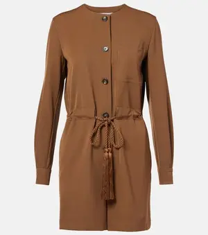 Max Mara Maine Wool Gabardine Playsuit - Brown