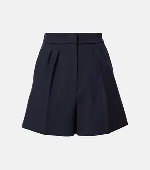 Max Mara Max Mara Zic High-Rise Wool-Blend Shorts Blue