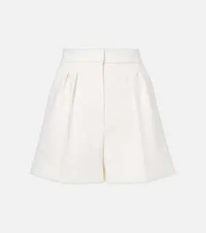 Max Mara Max Mara Zic High-Rise Wool-Blend Canvas Shorts White