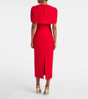 Roland Mouret Caped Crêpe Midi Dress - Red