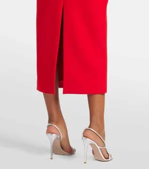Roland Mouret Caped Crêpe Midi Dress - Red