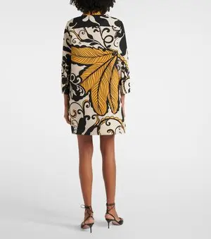 La DoubleJ Artemis Floral Wool-blend Minidress