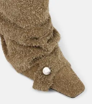 Attico Juno 95 Suede Ankle Boots - Beige