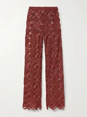 SARA CRISTINA Playa Crocheted Cotton Pants