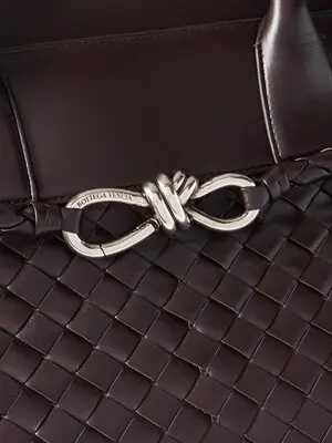 Bottega Veneta Avenue Maxi Leather-trimmed Intrecciato Tote - Brown