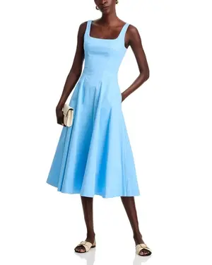 Aqua Square Neck Tank Dress - Sky Blue