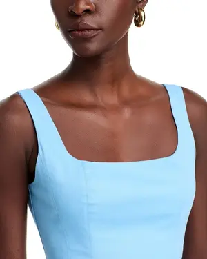 Aqua Square Neck Tank Dress - Sky Blue