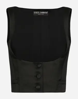 Dolce & Gabbana Single-breasted Silk Duchesse Tuxedo Vest