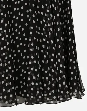 Dolce & Gabbana Asymmetrical Polka-dot Silk Chiffon Dress
