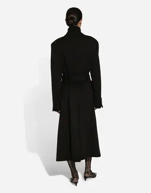 Dolce & Gabbana Double-breasted Cashmere Baize Coat - Black