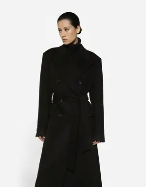 Dolce & Gabbana Double-breasted Cashmere Baize Coat - Black