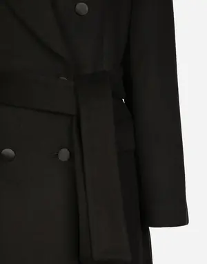 Dolce & Gabbana Double-breasted Cashmere Baize Coat - Black