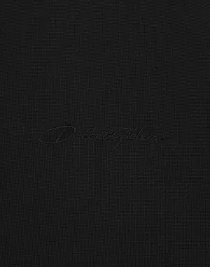 Dolce & Gabbana Round-neck Silk Sweater With Logo - Black