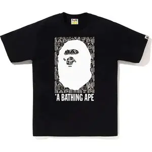 A BATHING APE Lux Sport Pattern Box Ape Head Tee Shirt - Black