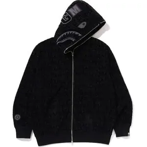A BATHING APE Lux Sport Pattern Shark Full Zip Hoodie - Black