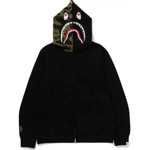 A BATHING APE 1st Camo Shark Full Zip Hoodie - Black