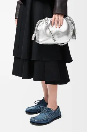 Loewe Medium Flamenco Purse - Silver