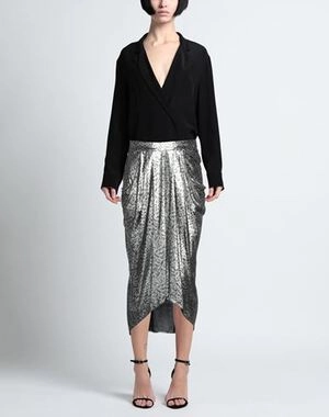 Isabel Marant Étoile Metallic Flared Midi Skirt - Silver