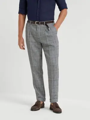 Brunello Cucinelli Prince Of Wales Trousers - Grey