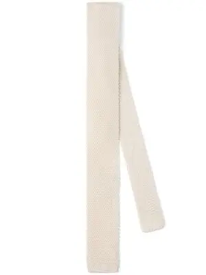 Brunello Cucinelli Knitted Silk Neck Tie - White