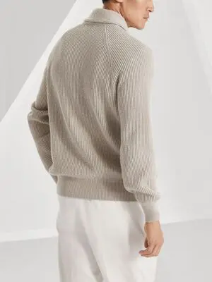 Brunello Cucinelli Ribbed Knit Cardigan - Neutrals