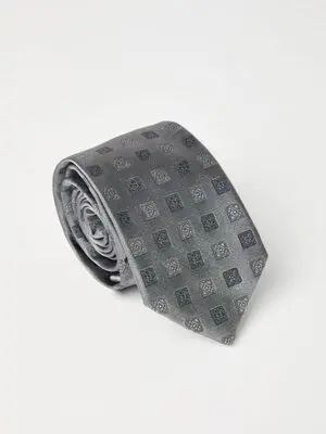 Brunello Cucinelli Silk Neck Tie - Silver