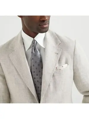Brunello Cucinelli Silk Neck Tie - Silver