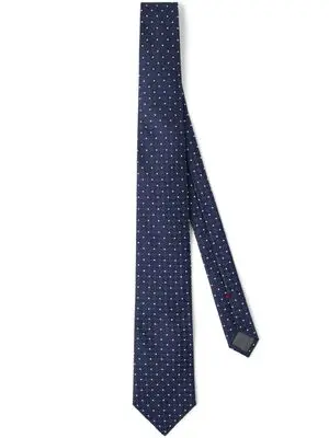 Brunello Cucinelli Dot-jacquard Silk Neck Tie - Blue