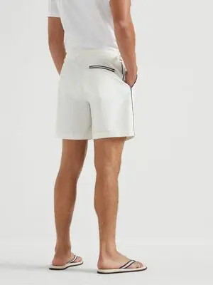 Brunello Cucinelli Logo-embroidered Swim Shorts