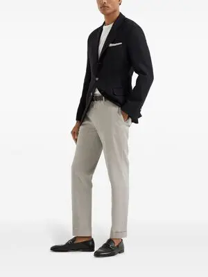 Brunello Cucinelli Garment-dyed Italian Fit Trousers In American Pima Comfort Cotton Gabardine - Neutrals
