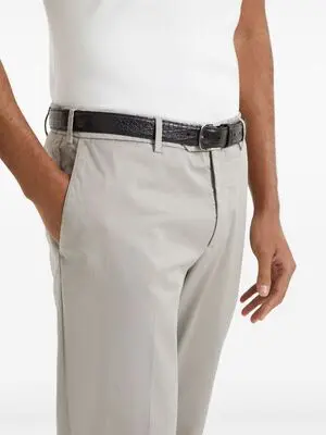 Brunello Cucinelli Garment-dyed Italian Fit Trousers In American Pima Comfort Cotton Gabardine - Neutrals