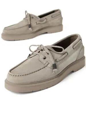 Brunello Cucinelli Monili-chain Boat Shoes