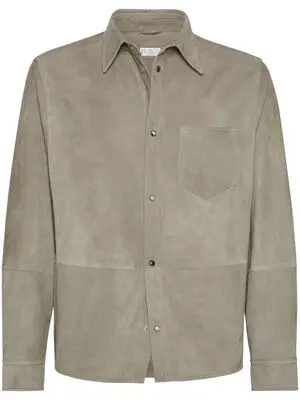 Brunello Cucinelli Suede Shirt - Neutrals