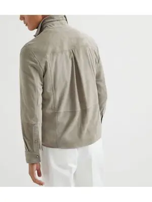 Brunello Cucinelli Suede Shirt - Neutrals