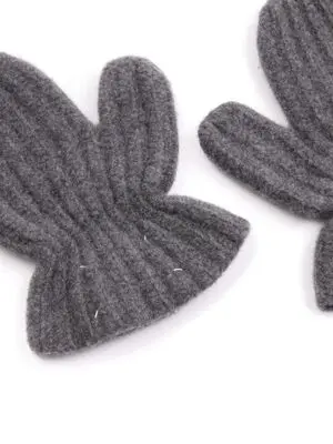 MAISON MARGIELA Ribbed-knit Mittens