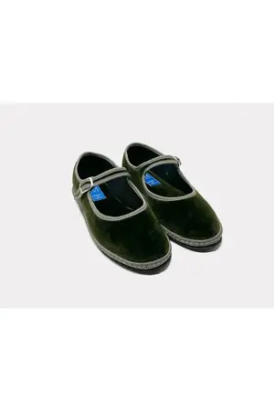 SANTM Mary Jane Furlane Slippers - Green